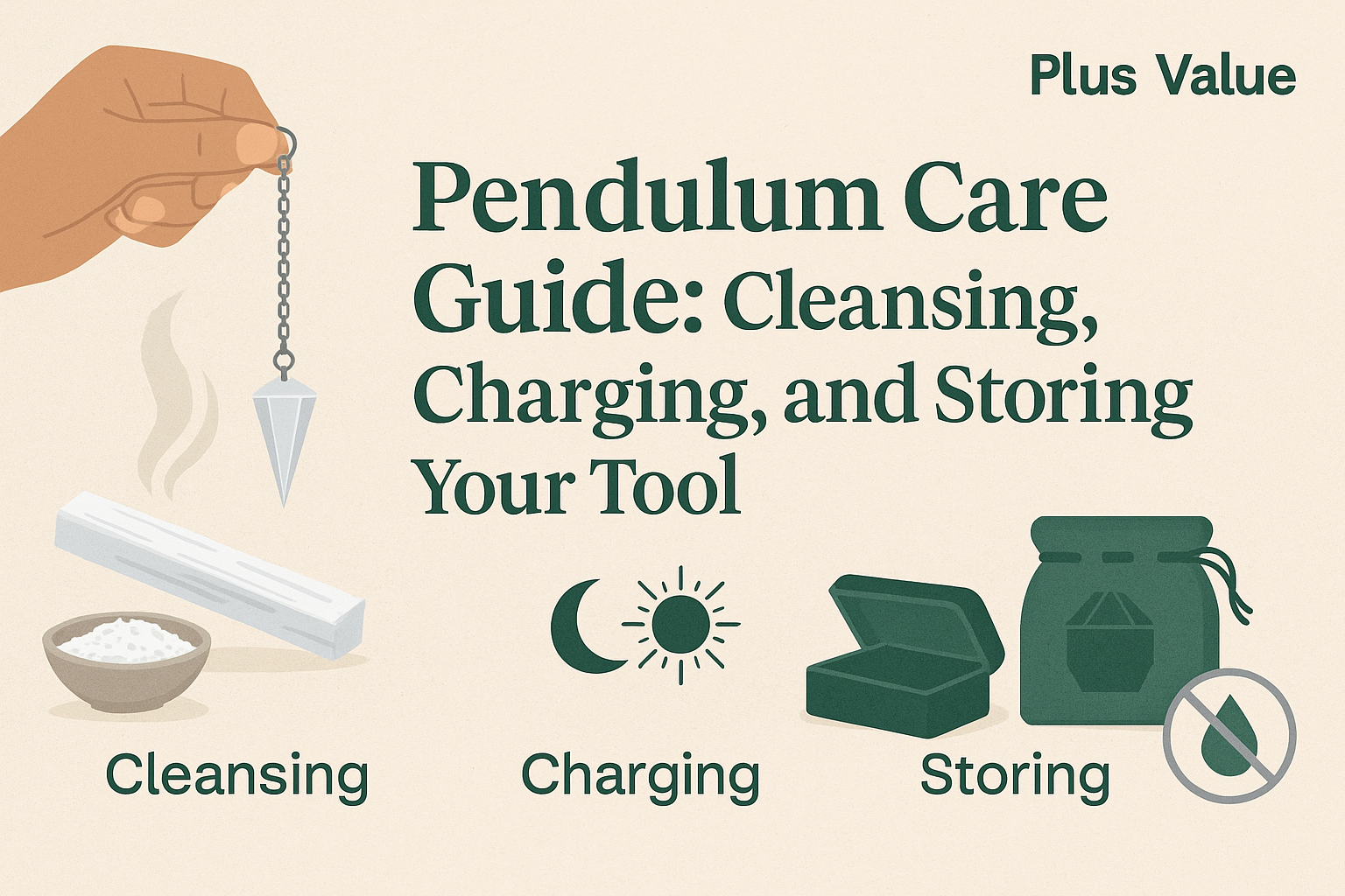 Pendulum Care Guide: Cleansing, Charging, and Storing Your Tool – plusvalueindia